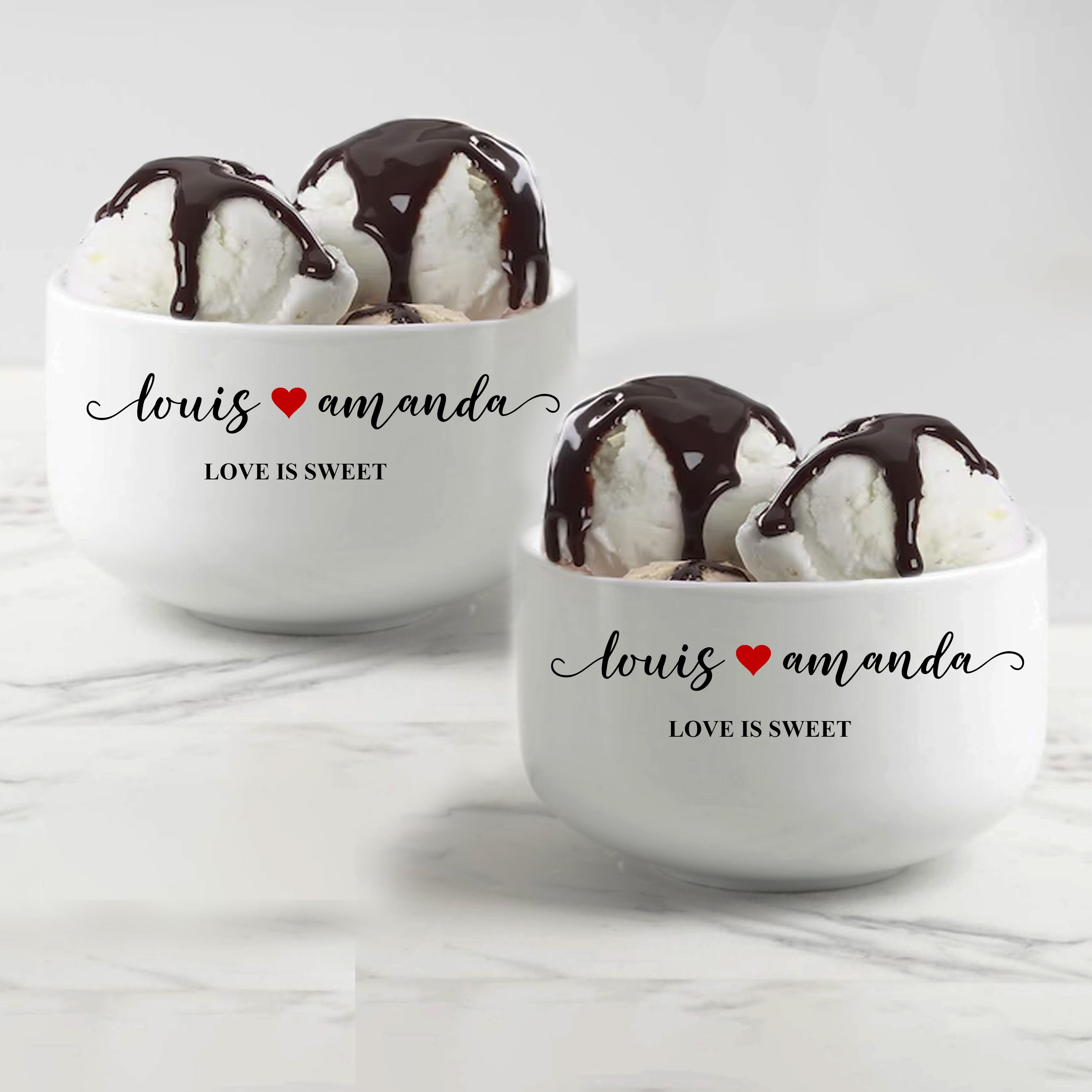 Romantic Ice Cream Bowls – Best Gifts Personalized