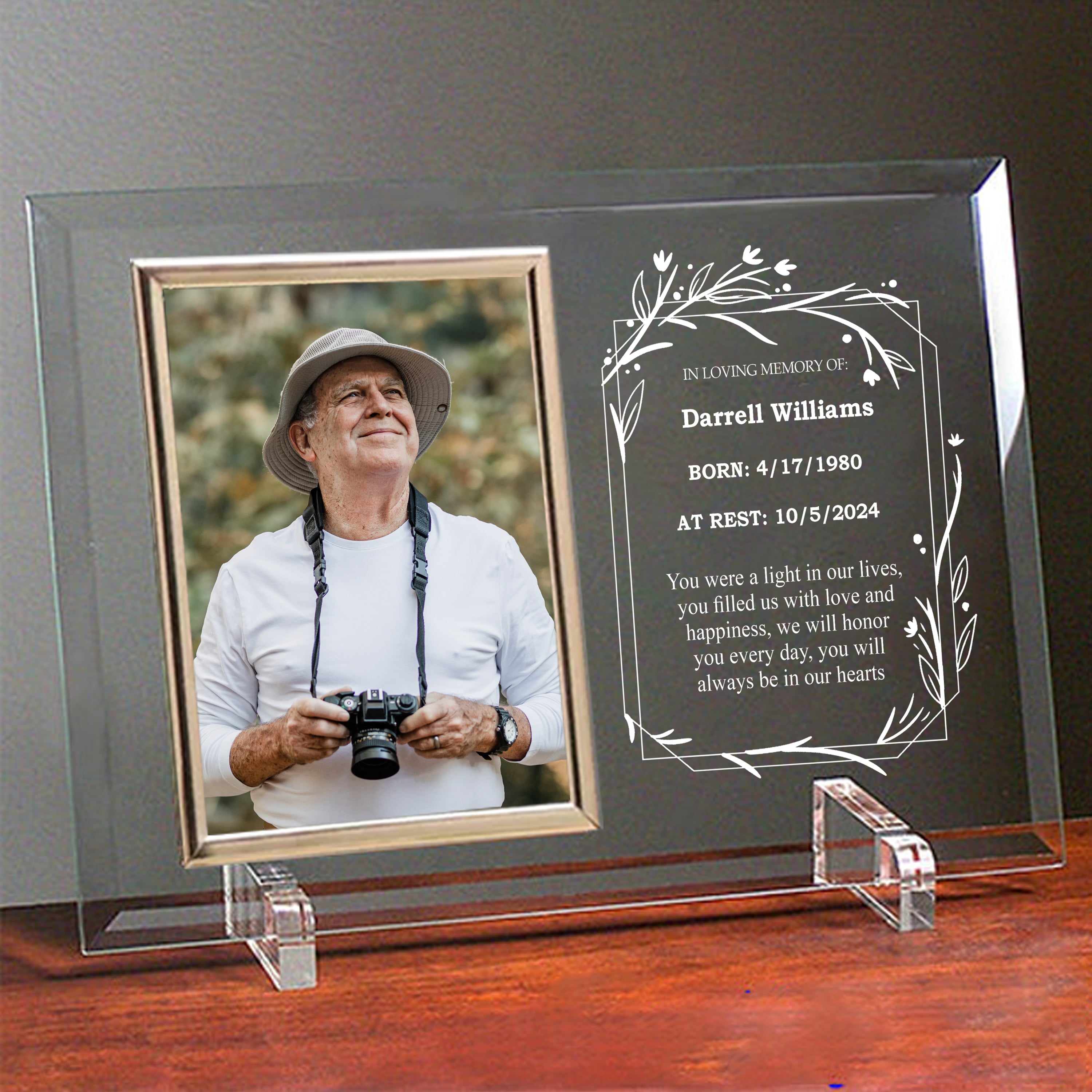 Memorial Personalized Glass Frame – Best Gifts Personalized