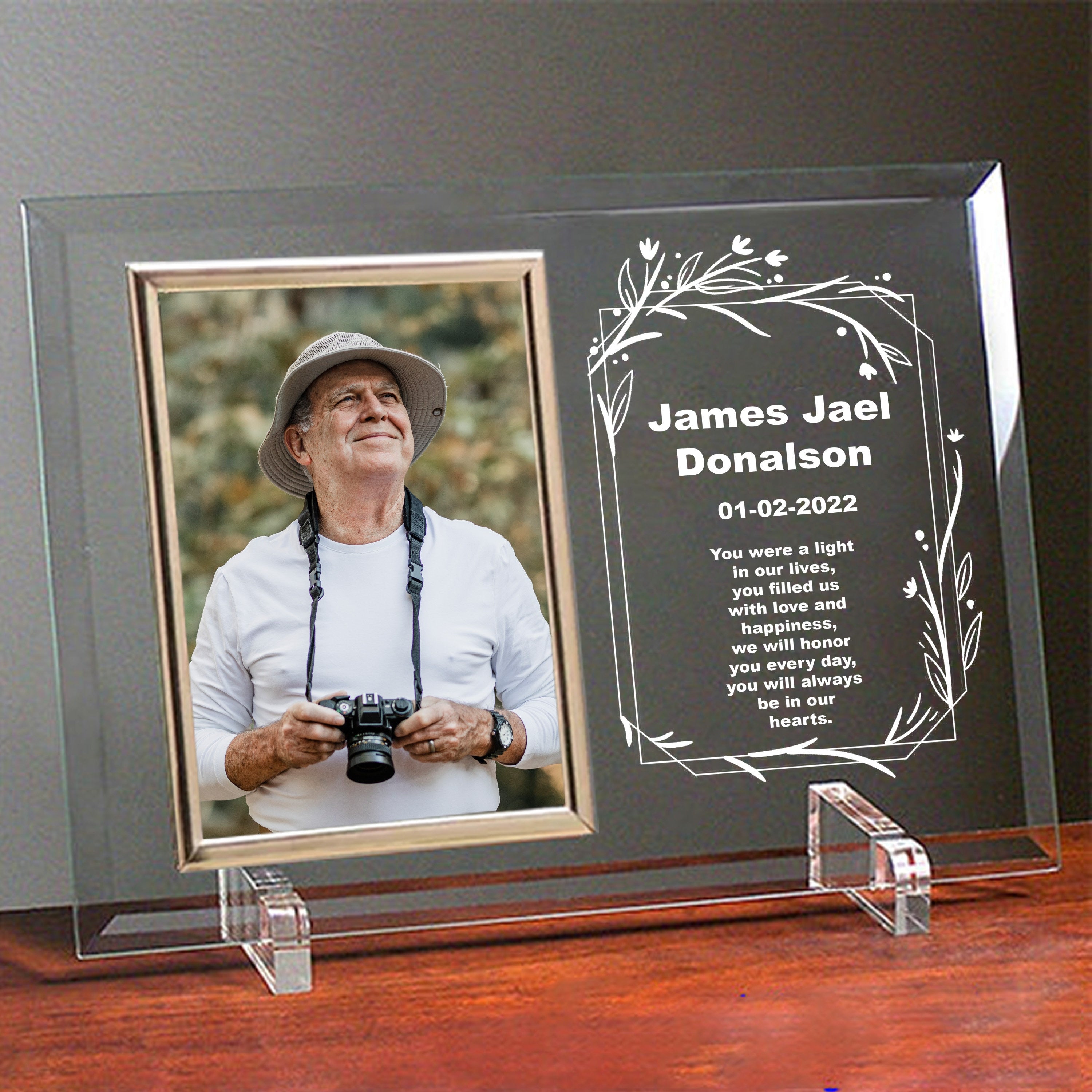 Glass Memorial Picture Frame – Best Gifts Personalized